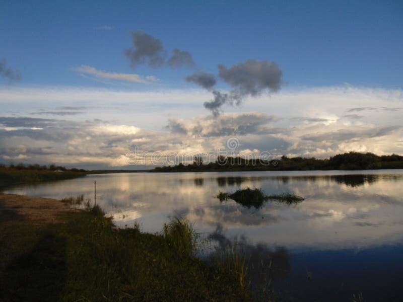 Beautiful Landscape of the River.in the River, Clouds, Sky, Forest ...
