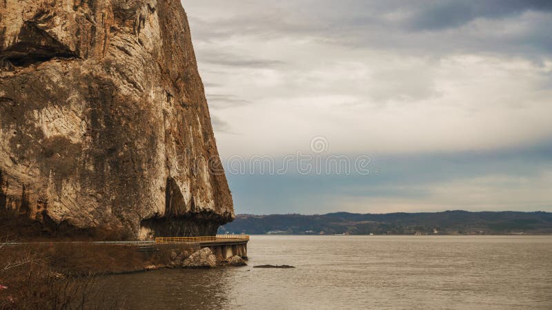 Beautiful Landscape of River and Mountains with Road Stock Image ...