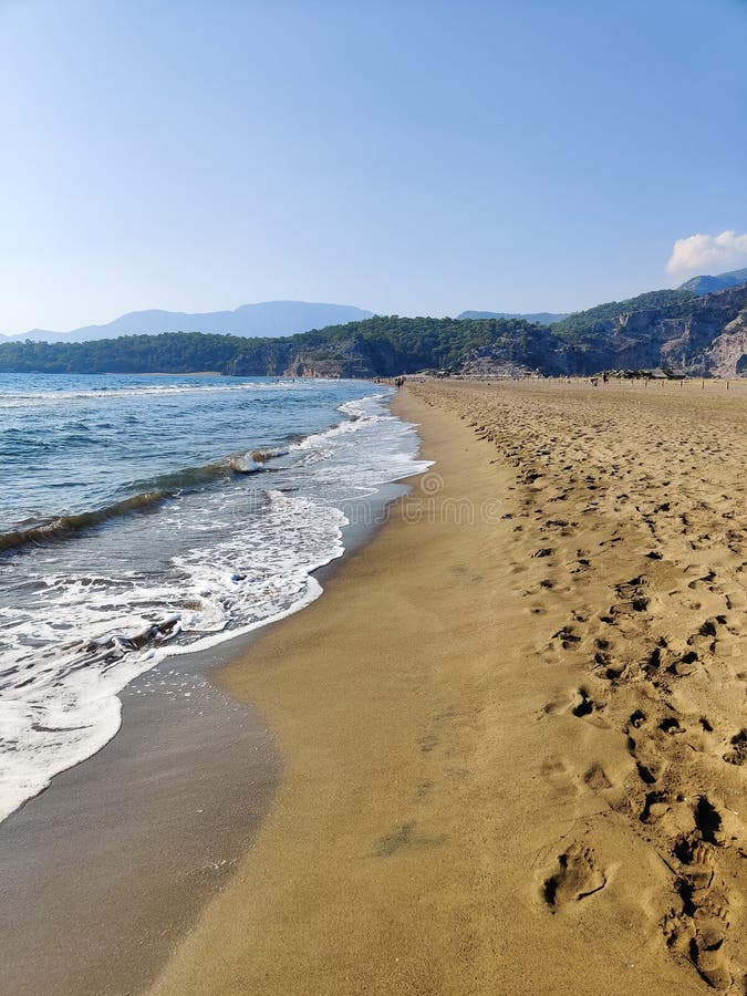 Beautiful Landscape of a Sandy Beach on the Sea Stock Image - Image of ...