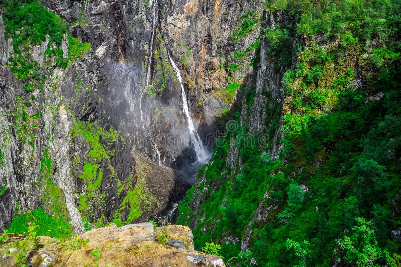 Beautiful Landscape and Scenery of Waterfall Cliff, Norway Stock Image ...
