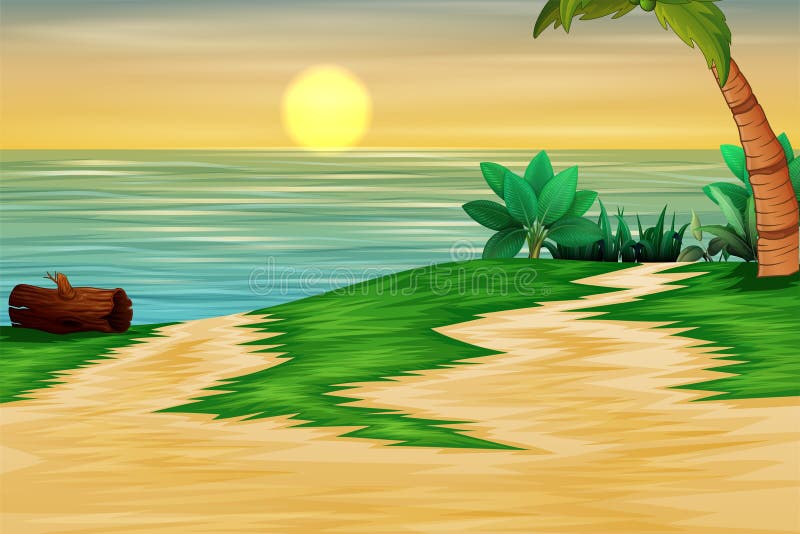 Beautiful Landscape of the Sea at Sunset Time Stock Vector ...