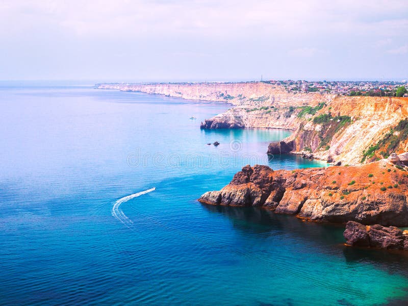 Beautiful Landscape Seacost with Rocks at the Sunny Day Stock Image ...