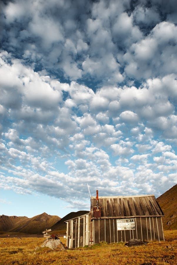Beautiful Landscape of Sky, Mountain and Rustic Lodge Stock Photo ...