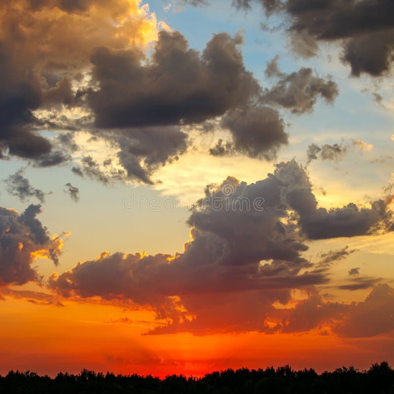 Beautiful Landscape with Sunset Stock Photo - Image of relax, color ...