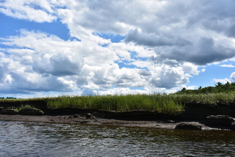 Beautiful Landscape with a Tidal River and Marsh Stock Image - Image of ...