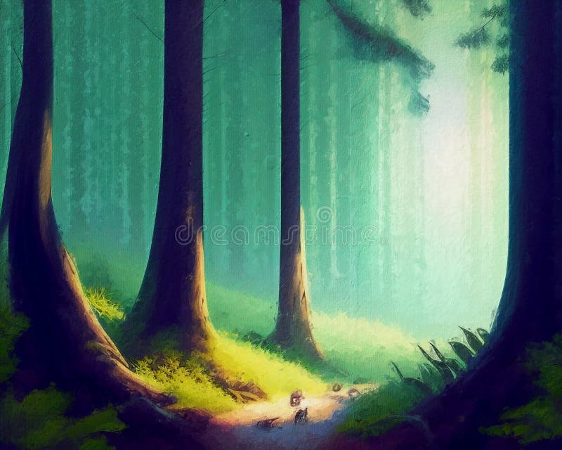 Beautiful Landscape with Trees and Forest, Creative Ai Stock ...
