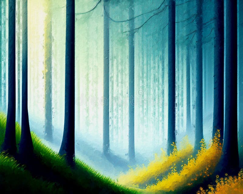 Beautiful Landscape with Trees and Forest, Creative Ai Stock ...