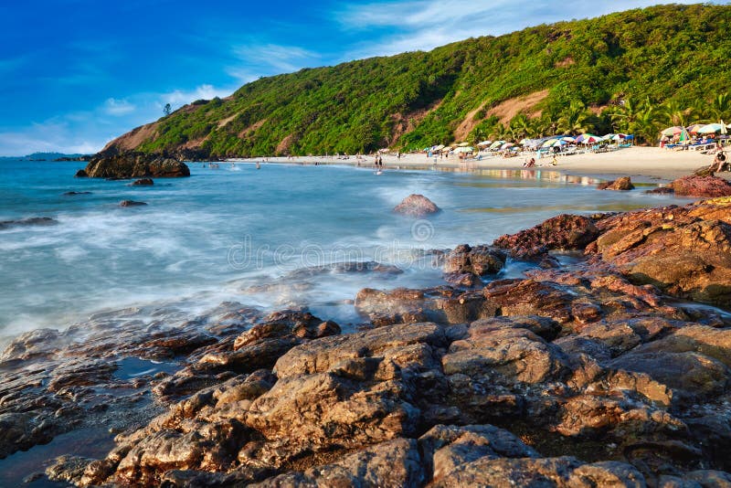 Beautiful Landscape of Tropical Beach in Goa Stock Photo - Image of ...