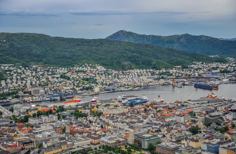 Beautiful Landscape and View of Bergen, Norway Editorial Stock Photo ...