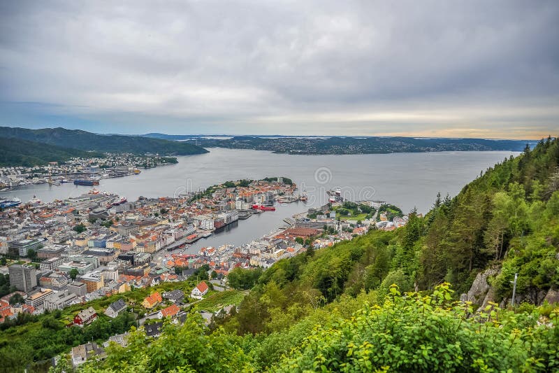 Beautiful Landscape and View of Bergen, Norway Stock Photo - Image of ...
