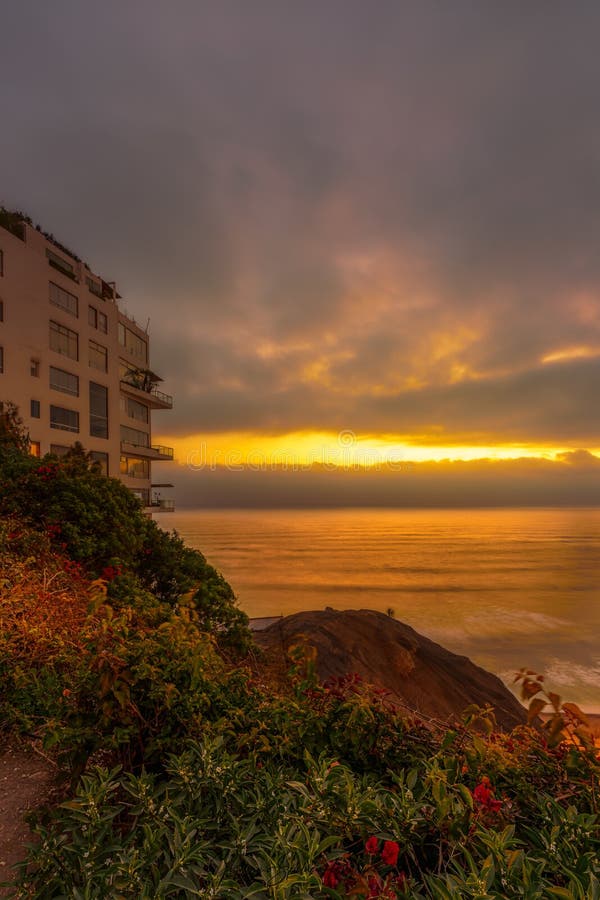 Beautiful Landscape View of a Cliff with a Building on the Side during ...