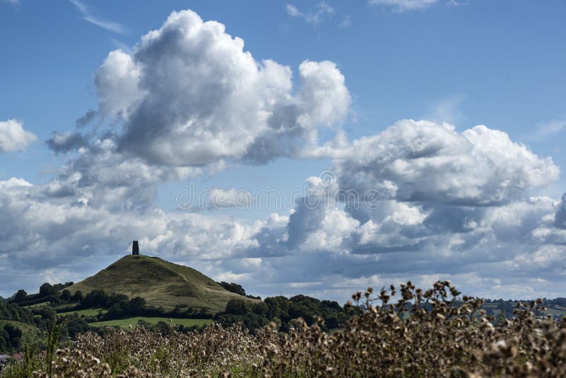 Beautiful Landscape View of Glastonbury Tor on Summer Day Stock Photo ...