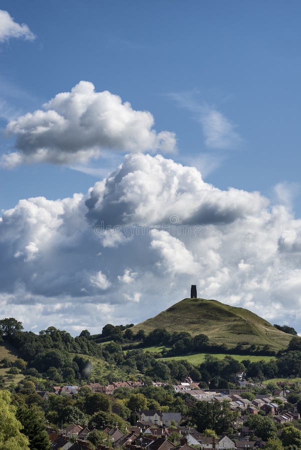Beautiful Landscape View Of Glastonbury Tor On Summer Day Stock Photo ...
