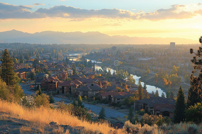 A Beautiful Landscape View of Spokane Valley with Its Rivers and ...