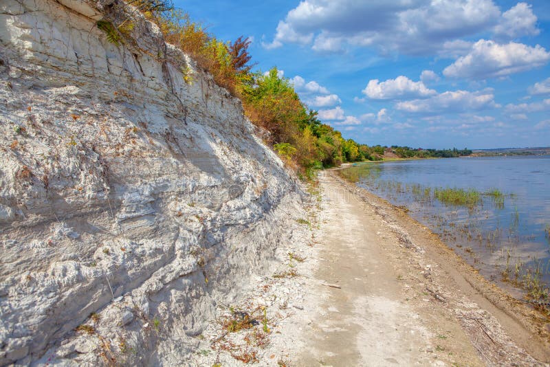 White coastal cliff stock image. Image of clouds, panorama - 158381021