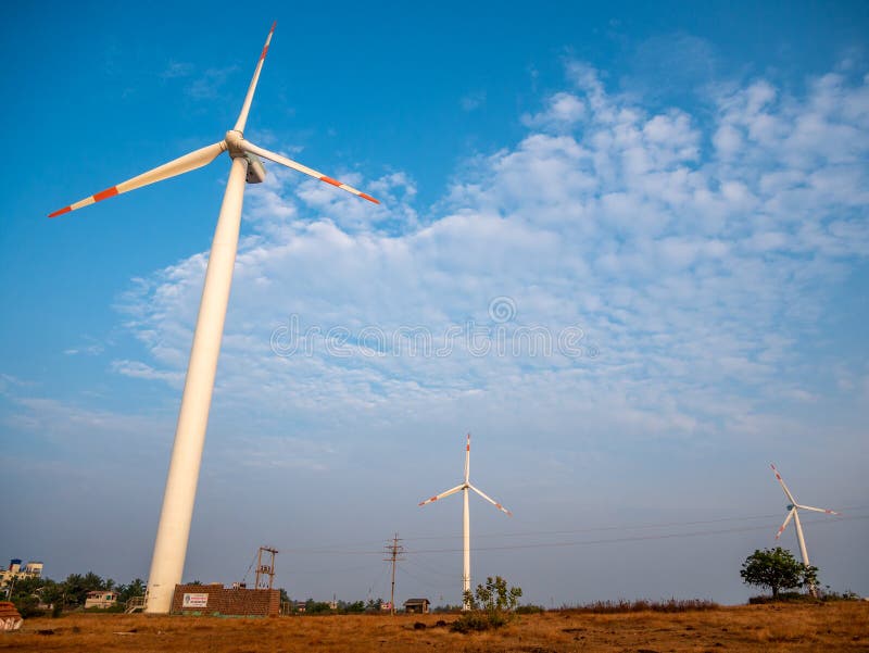 Beautiful Landscape Wind Turbines on the Field Stock Photo - Image of ...