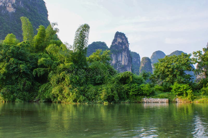 The Beautiful Landscape of Yangshuo Stock Photo - Image of rock ...