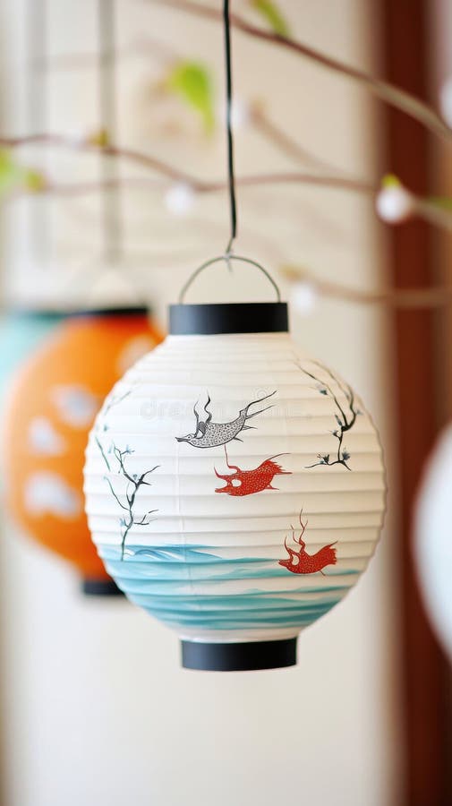 Beautiful Lantern with Fish Design, Perfect for Celebrations Stock ...