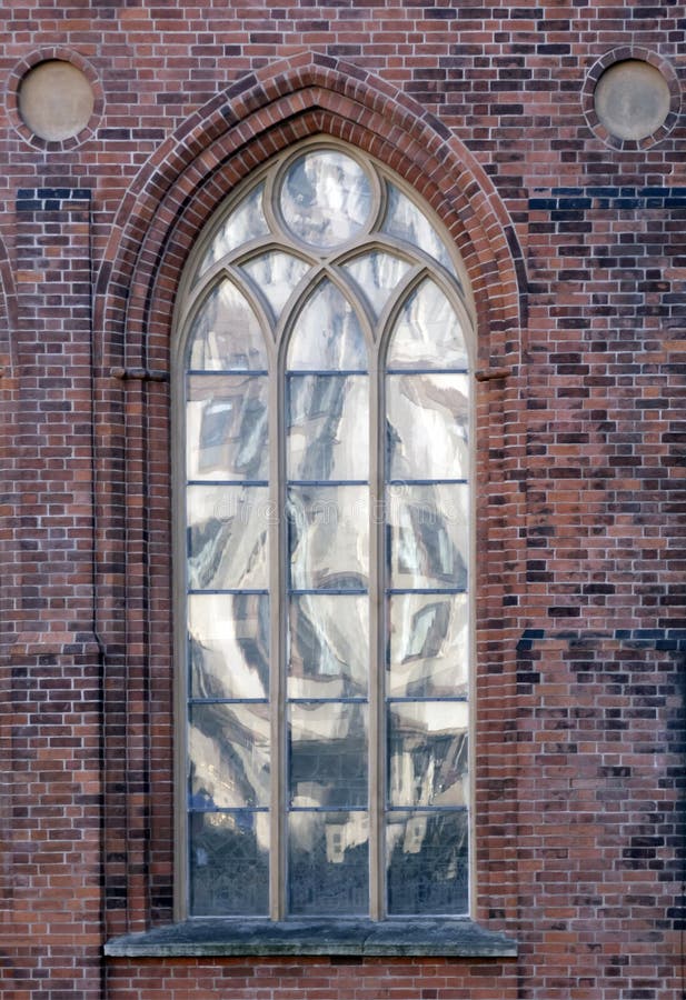 Beautiful Large Arched Window in the Brick Wall Stock Photo - Image of ...