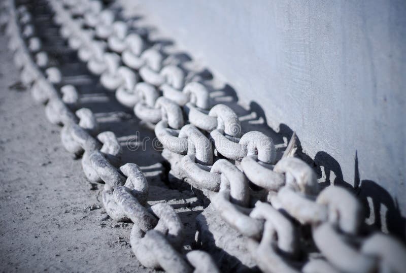 Massive Iron Chains Close Up Stock Photo - Image of hanging, board ...