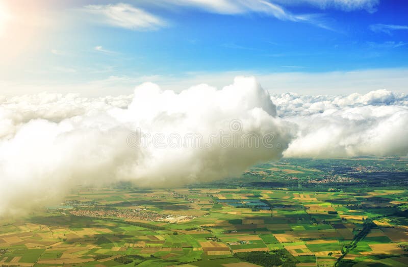Beautiful large clouds. stock image. Image of landscape - 99532487