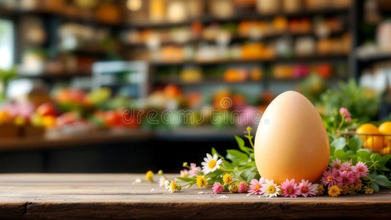 Beautiful Large Easter Egg with Copy Space in a Grocery Store with ...