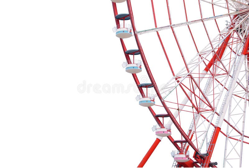 Beautiful Large Ferris Wheel Isolated on White Stock Image - Image of ...