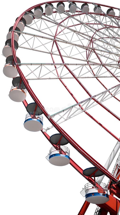 Beautiful Large Ferris Wheel Isolated on White Stock Photo - Image of ...
