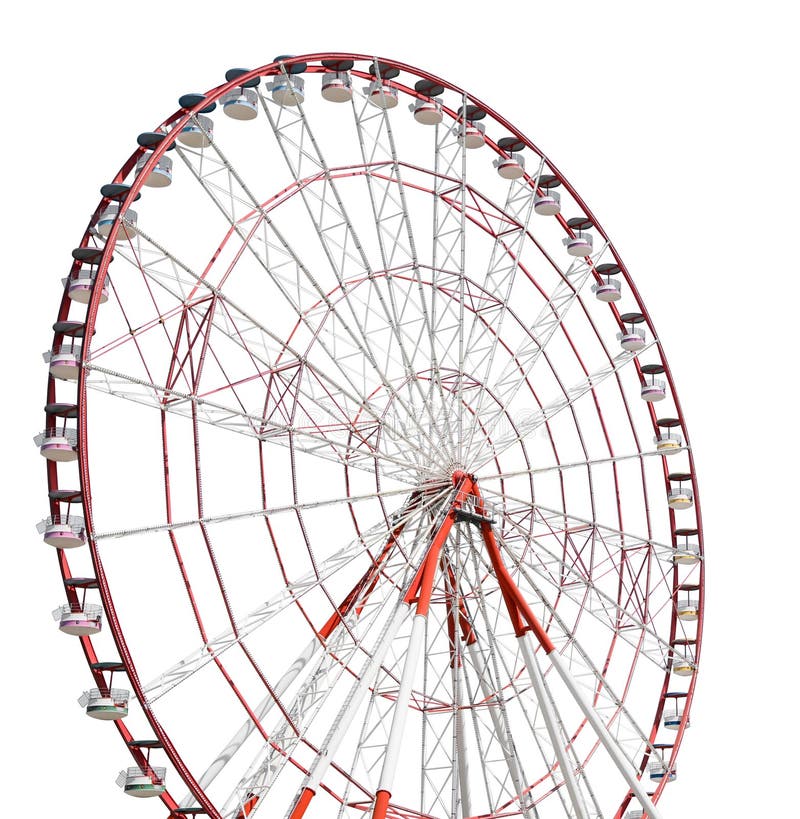 Beautiful Large Ferris Wheel Isolated on White Stock Image - Image of ...
