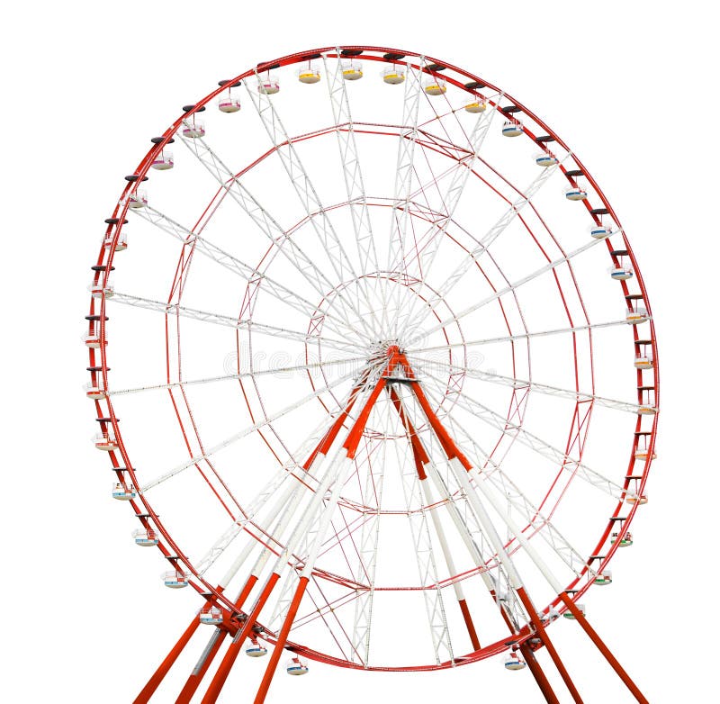 Beautiful Large Ferris Wheel Isolated on White Stock Photo - Image of ...