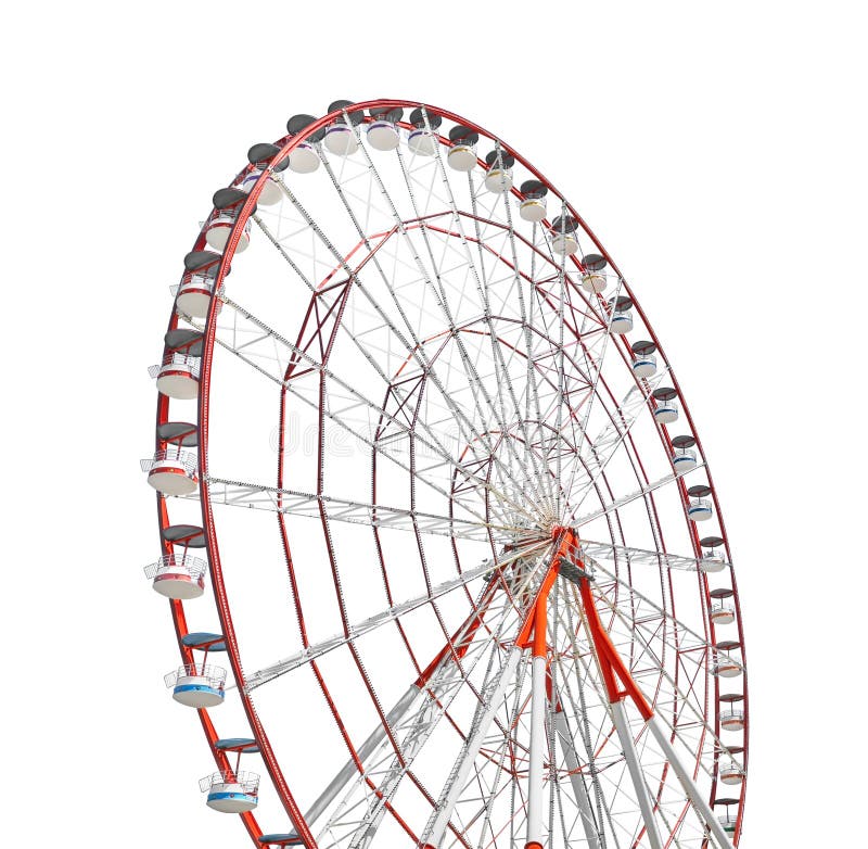 Beautiful Large Ferris Wheel Isolated on White Stock Image - Image of ...