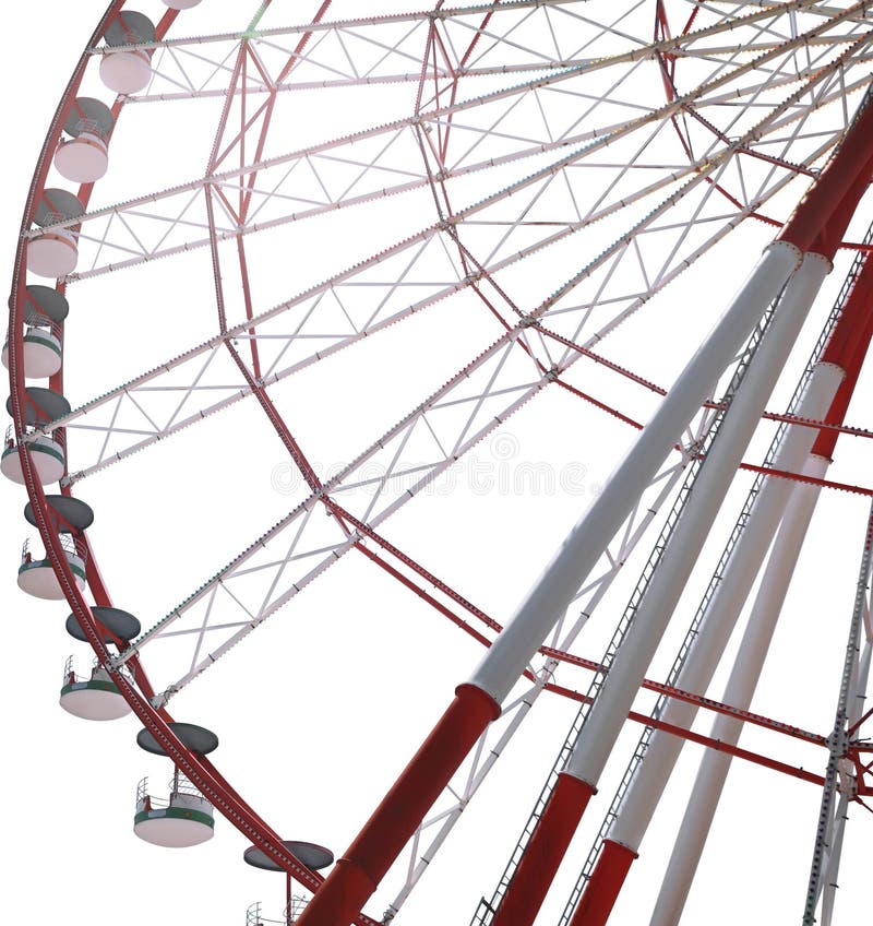 Beautiful Large Ferris Wheel Isolated on White Stock Photo - Image of ...