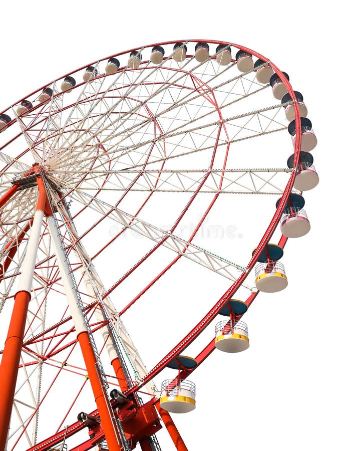Beautiful Large Ferris Wheel Isolated on White Stock Photo - Image of ...