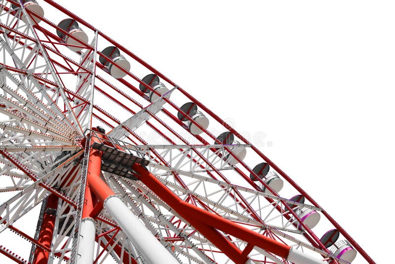 Beautiful Large Ferris Wheel on White Stock Image - Image of attraction ...