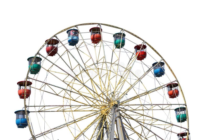 Beautiful Large Ferris Wheel Isolated on White Stock Image - Image of ...