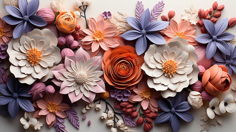 Beautiful Large Flat Rectangle Paper Surrounded by Flowers White ...