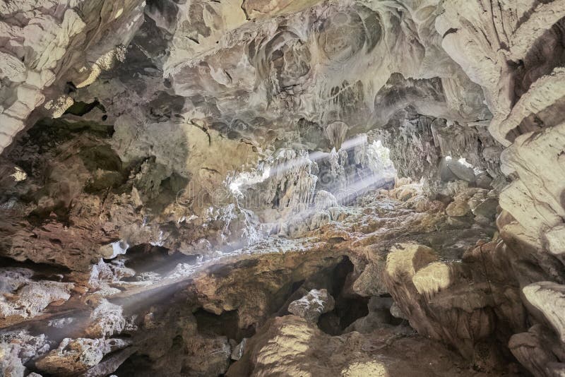 Beautiful and Large Limestone Cave in Vietnam Stock Photo - Image of ...