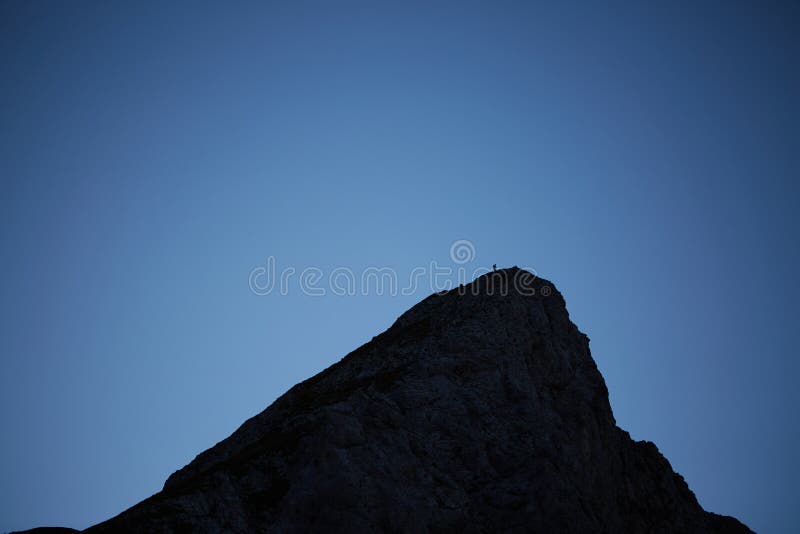 Beautiful Large Mountain at Night with Blue Sky Stock Photo - Image of ...
