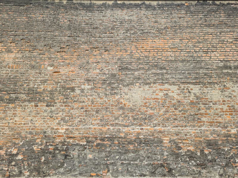 A Beautiful Large Section of Old Burnt Brick Wall. Stock Image - Image ...
