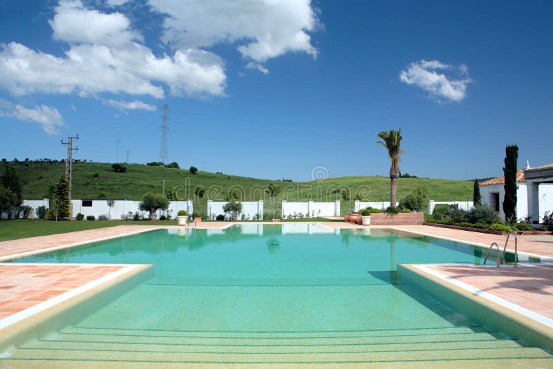 Beautiful, Large Swimming Pool of Hotel in Europe Stock Photo - Image ...