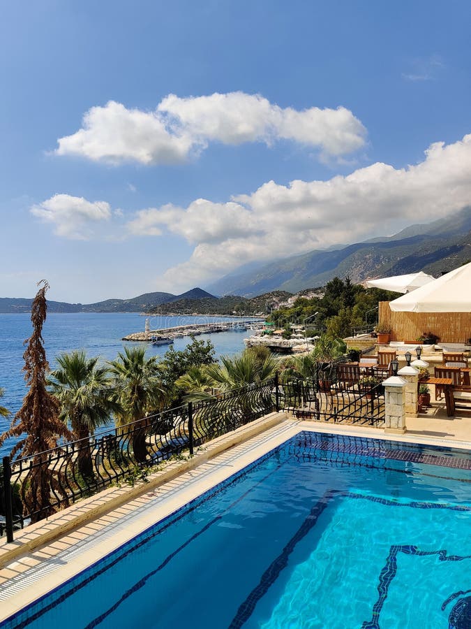 A Beautiful Large Swimming Pool Near the House Stock Photo - Image of ...