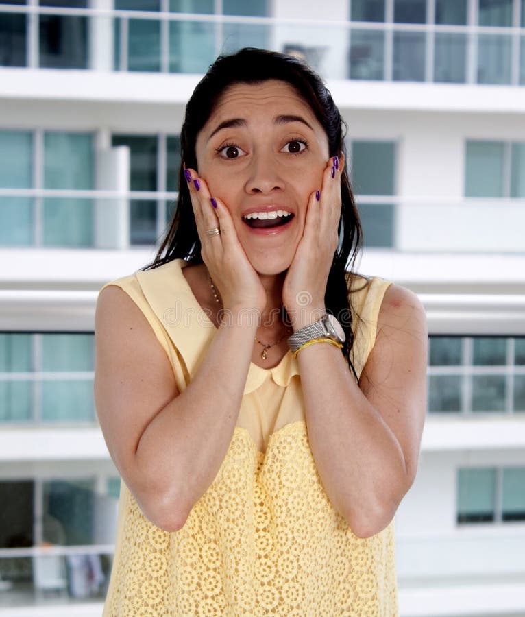 Beautiful latin woman stock image. Image of building - 72916367