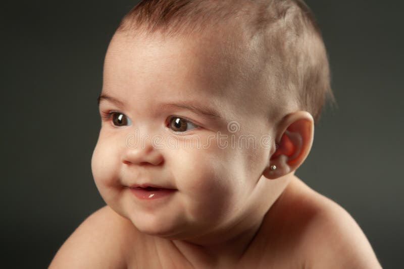 Beautiful Latina Baby with Little Smile Stock Photo - Image of adorable ...