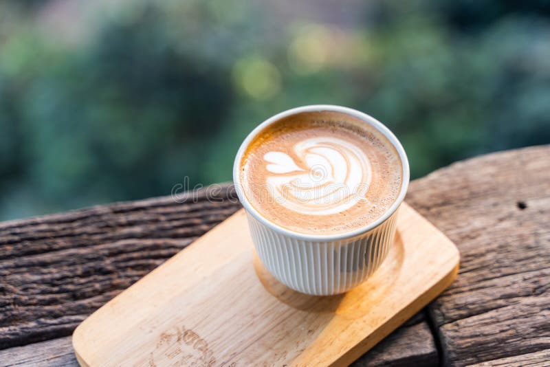 Beautiful Latte Art Coffee with Hot Milk Stock Photo - Image of pattern ...