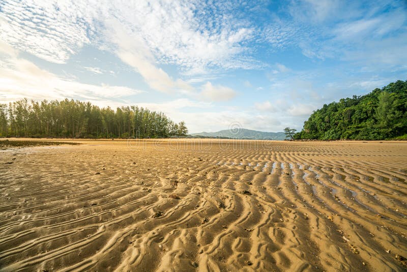 Beautiful Layan Beach at Sunset, Phuket, Thailand Stock Image - Image ...