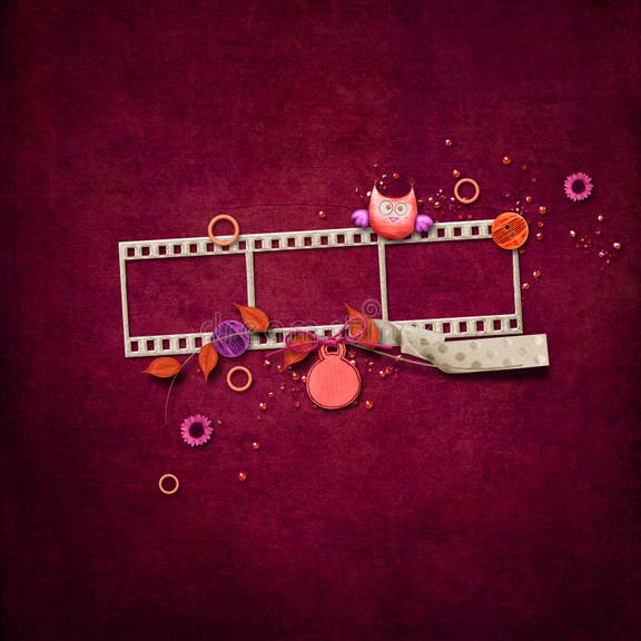 Beautiful Layout with Photo Frames Stock Illustration - Illustration of ...