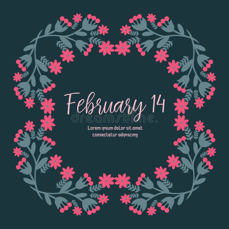 With Beautiful Leaf and Floral Design Unique Frame, for 14 February ...