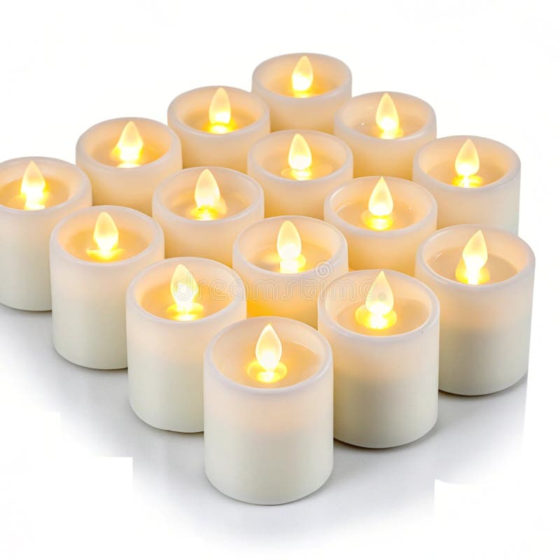 Beautiful LED Candles Isolated on Transparent Background Stock ...