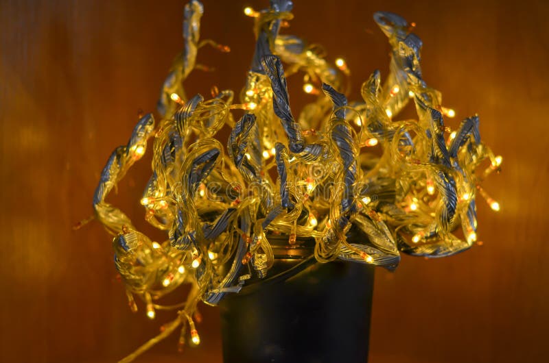 Beautiful LED Light on a Brown Background. Stock Photo - Image of cord ...