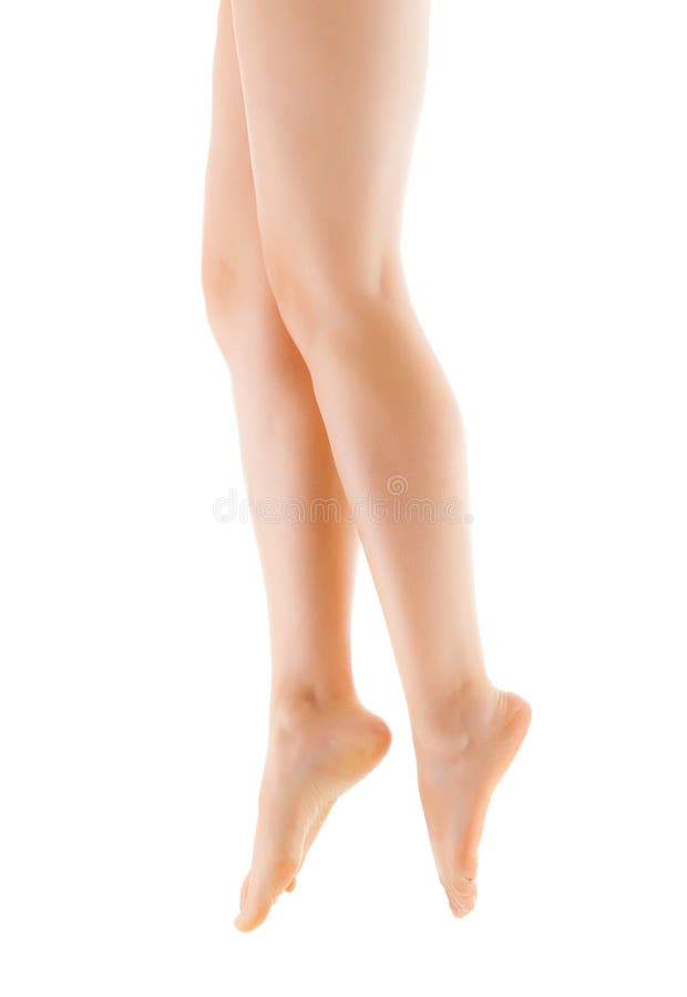 Slender Beautiful Female Legs Rear View Stock Photo - Image of ...